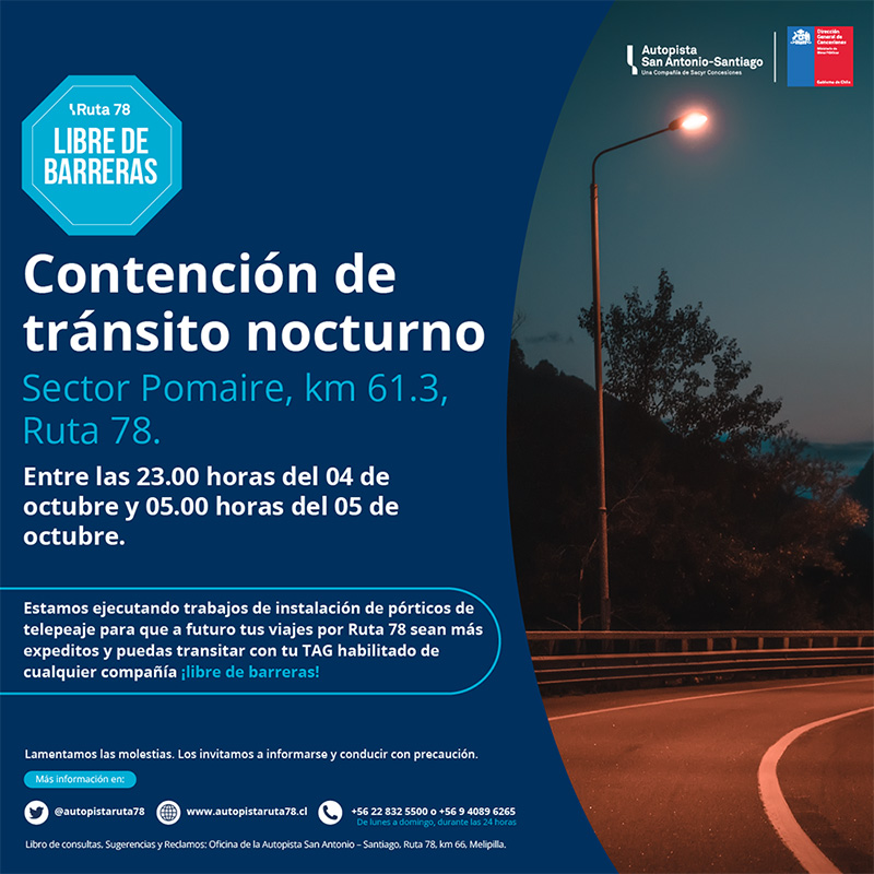 Inicio | Autopista San Antonio-Santiago, Ruta 78